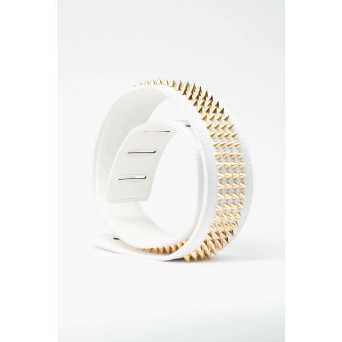 Alucinico White Gold Studded Guitar Strap - Delilah's Music Store